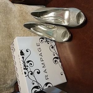 Rampage | Shoes | Rampage Silver Sparkle Heels | Poshmark